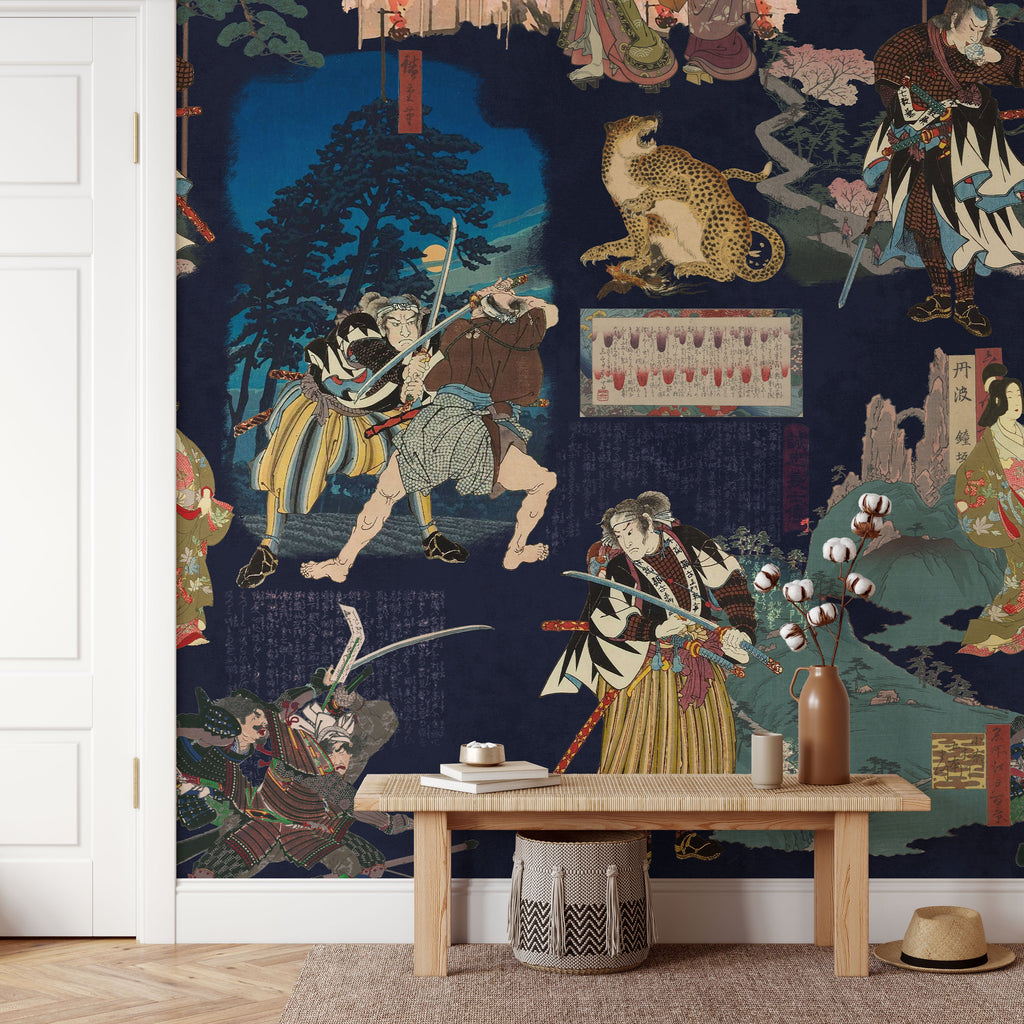 Samurai Tales Ukiyo-e Mural Wallpaper – Wallpapers4Beginners