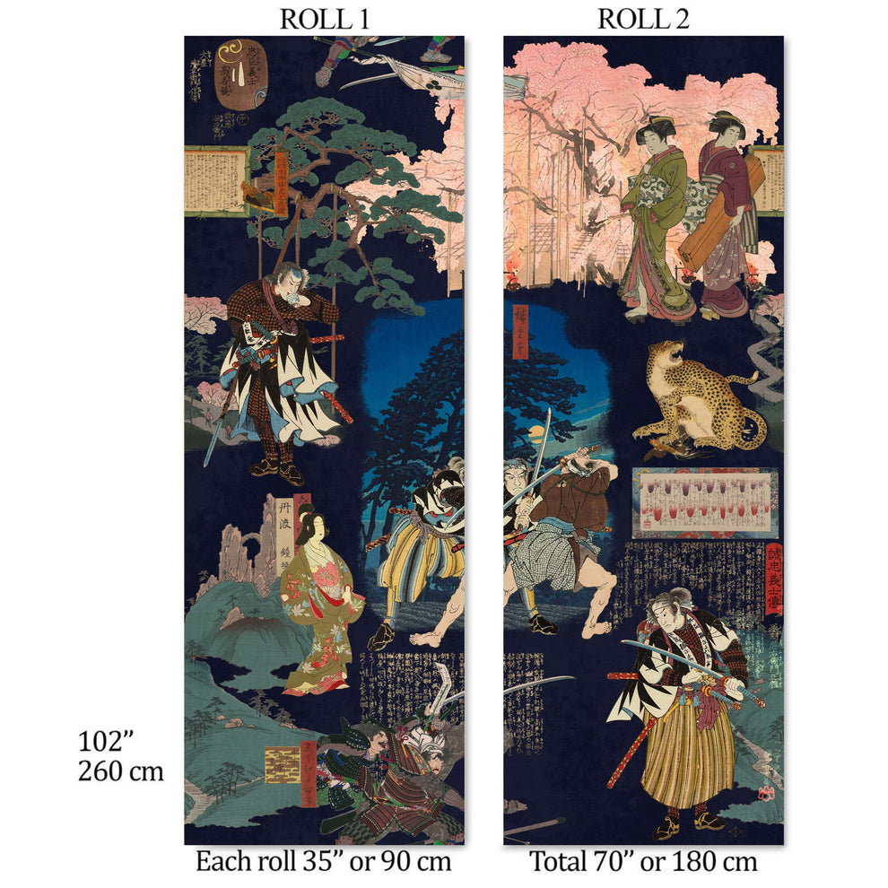 Samurai Tales Ukiyo-e Mural Wallpaper – Wallpapers4Beginners