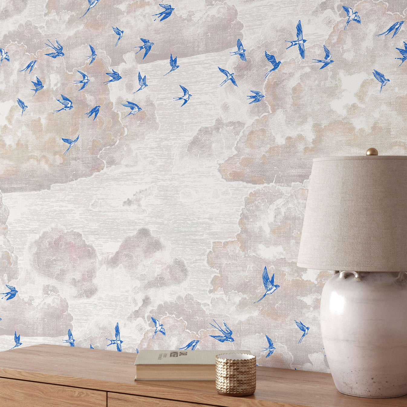 Blue Flying Swallows Wallpaper – Wallpapers4Beginners