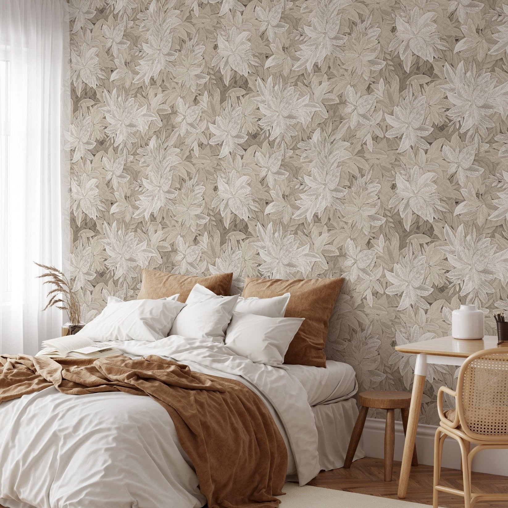 Neutral Tones Foliage Wallpaper – Wallpapers4Beginners